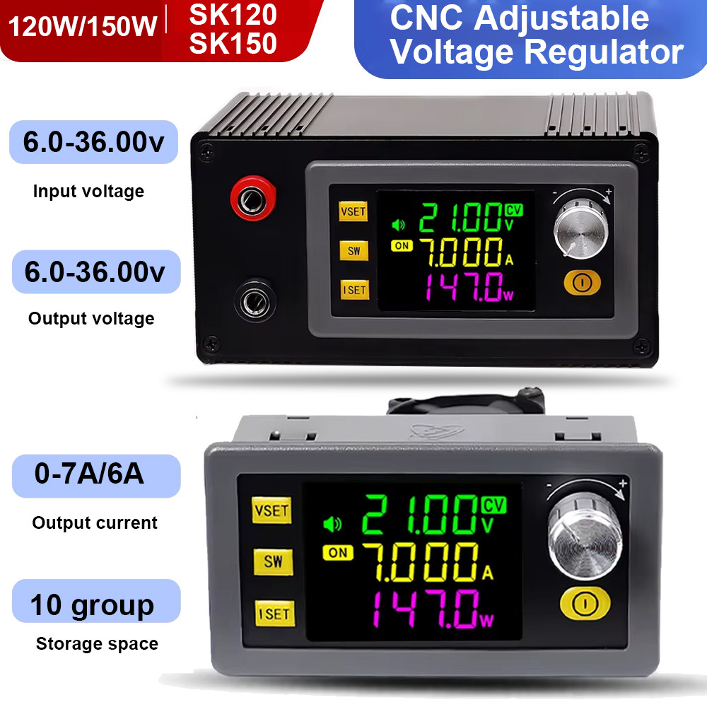 Jual Sk120/Sk150 Cnc Dc Buck Boost Converter 7A 150W/6A 120W 0-36V Adjustable Regulated ...