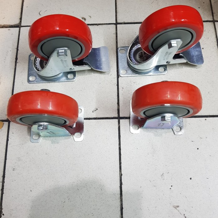 Jual Roda Troli Ranger Germany Pu 5 inch 2rem 2mati | Shopee Indonesia