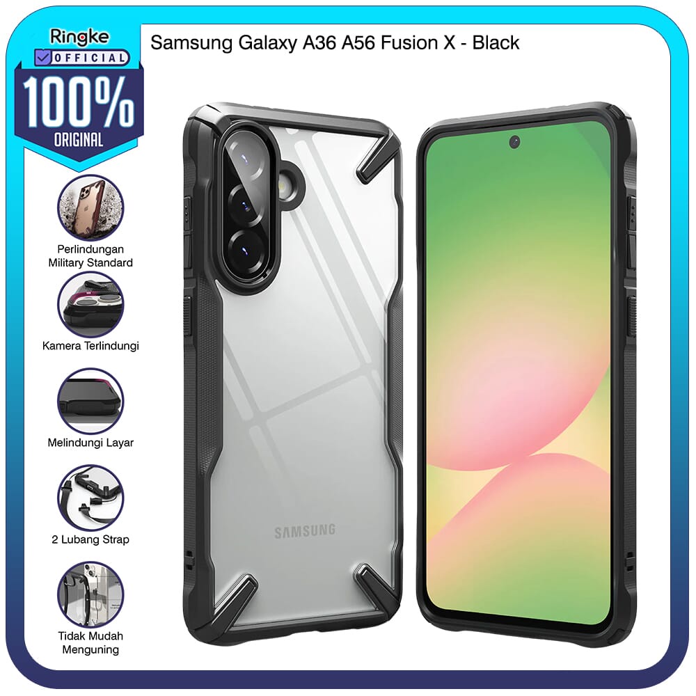 Jual Ringke Samsung Galaxy A36 / A56 Fusion X Black Casing Anti Crack ...