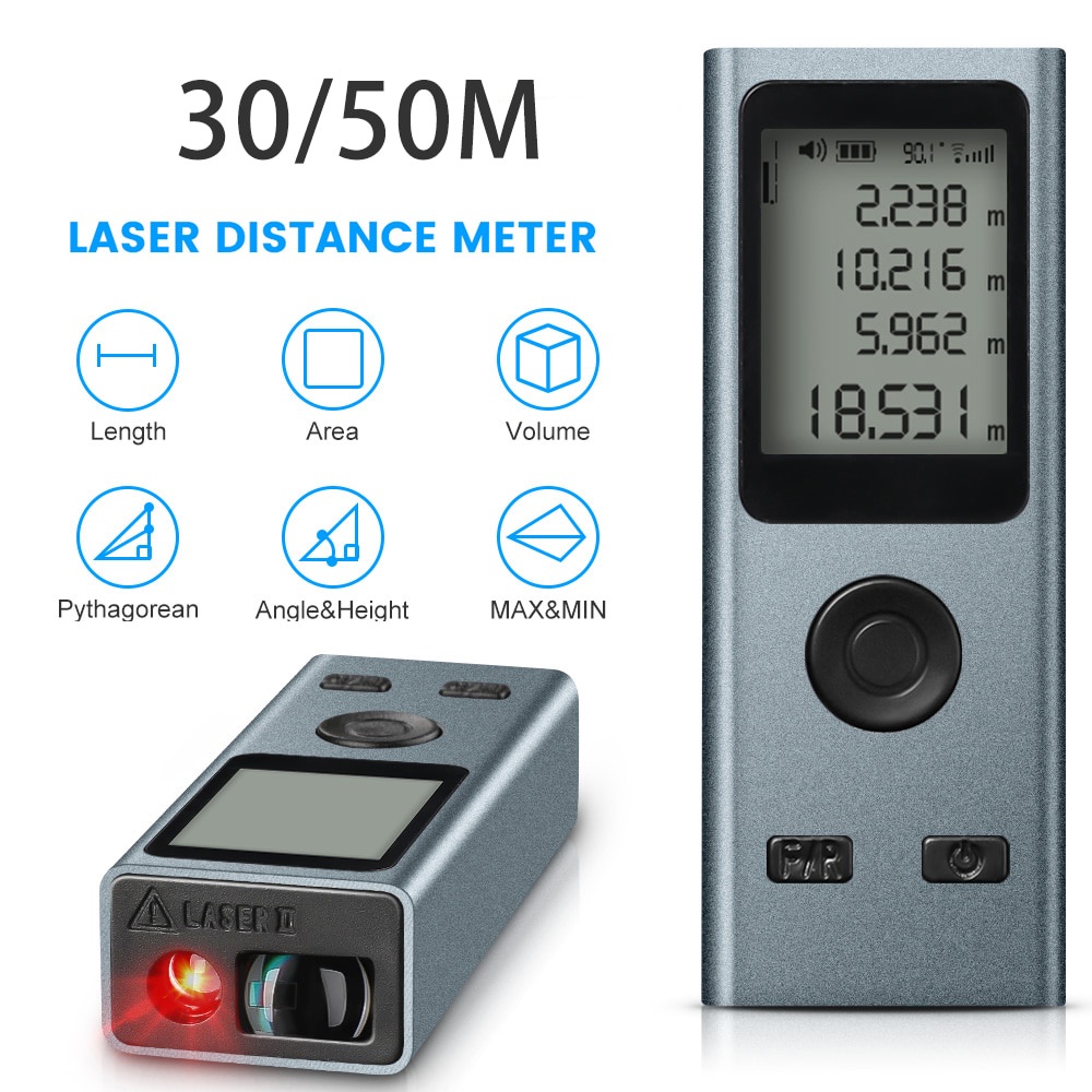 Jual LUXW 30M 50M Mini Laser Rangefinder Digital Tape Measure Laser ...