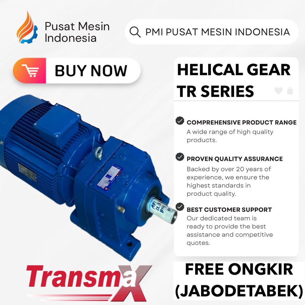 Jual HELICAL GEAR MOTOR TRANSMAX TR 87 YDA100L4 3KW / 4HP GEAR BOX ...