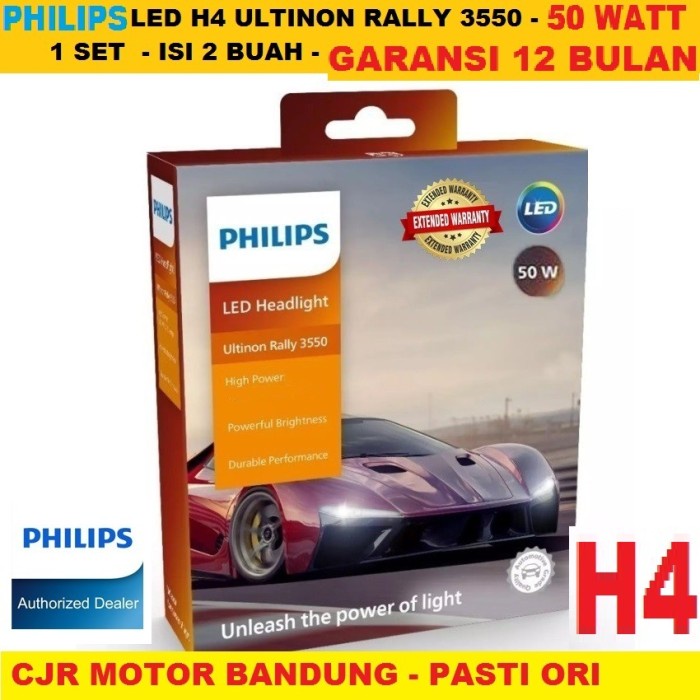 Jual Lampu Led H4 Putih 50W Philips Ultinon Rally Lampu Headlight Mobil ...