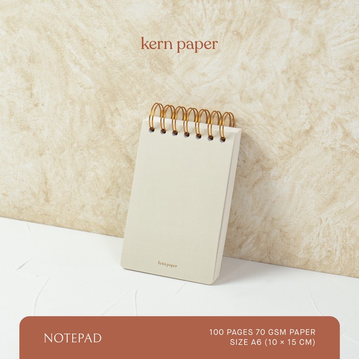 Jual Kern Paper Notepad A6 - Basic Buku Tulis Polos Gold Spiral ...