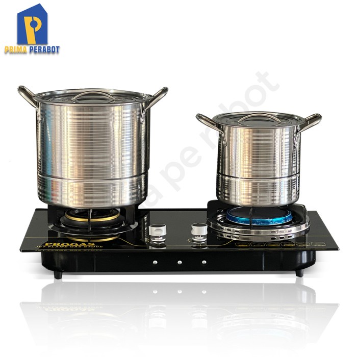 Jual KOMPOR KACA 2 TUNGKU X BARA GAS LIST GOLD | Shopee Indonesia