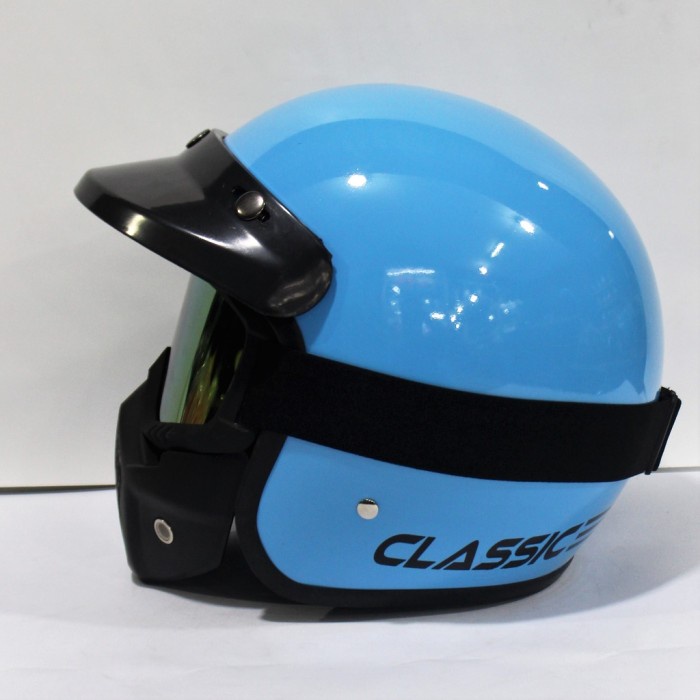 Jual Helm Bogo Retro Classic New Dewasa Pet Panjang+Google Mask Motor ...