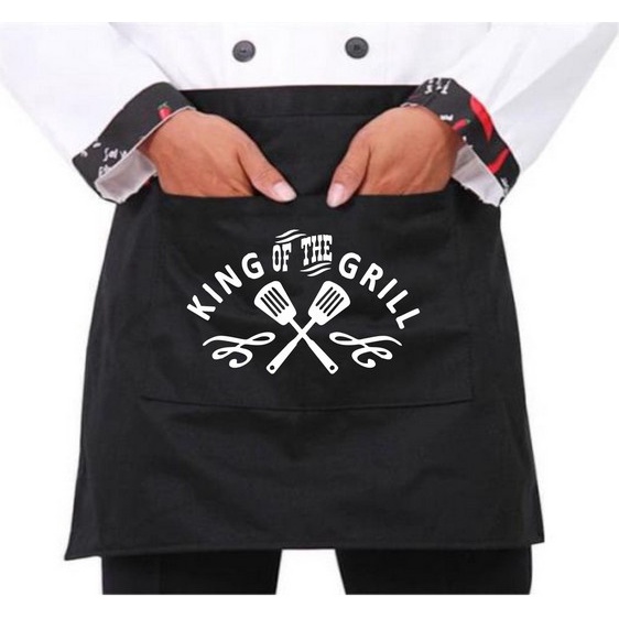 Jual CELEMEK HALF BORDIR LOGO CUSTOM APRON HALF RESTORAN KOKI | Shopee ...