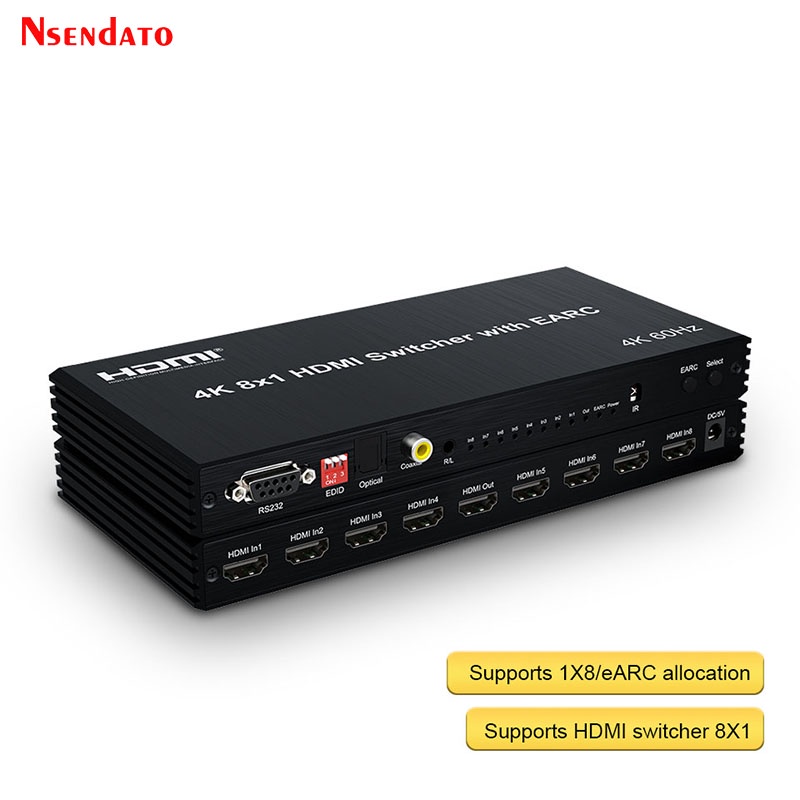 Jual MCC 4K HDMI 8X1 Switcher Switch HDMI EARC ARC Splitter 1x8 8 in 1 ...