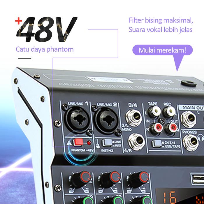 Jual Bonkyo Pm4/HM-4M mixer sound audio system Bluetooth dsp USB 4 ...