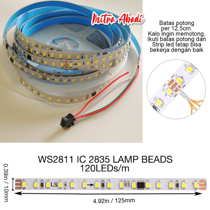 Jual Paket Komplit LED Strip Water Running IC WS2811 SMD 3528 IP33 ...
