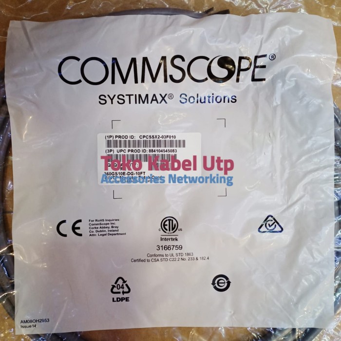 Jual Patch Cord Systimax Cat.6A Gigaspeed 10 Feet/Parch Cord UTP Cat.6A ...