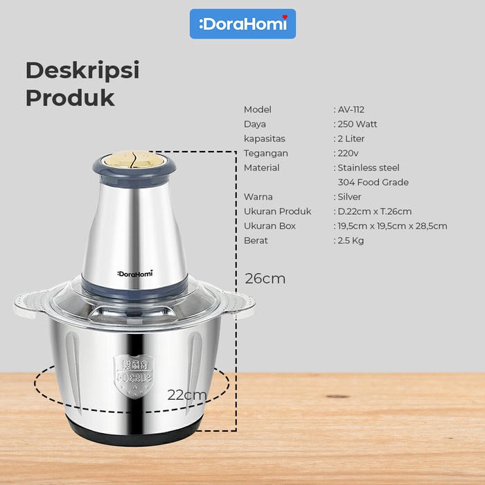 Jual Chopper Blender Daging Penggiling Penghalus Bumbu Bertenaga Food ...