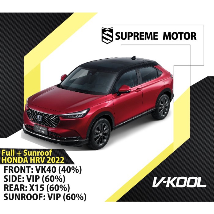 Jual Kaca Film Mobil V-Kool Full + Sunroof Honda HRV 2022 VK40+VIP+X15 ...