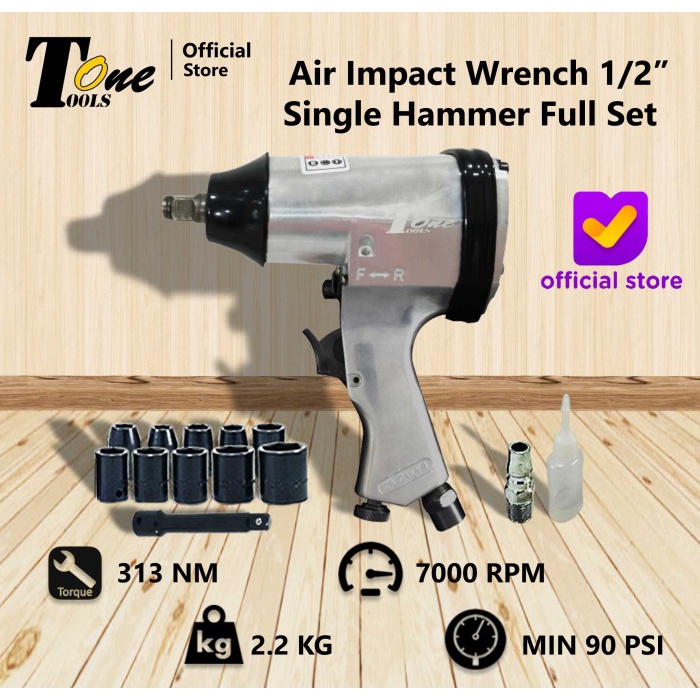 Jual Air Impact Wrench 1/2" Mesin Buka Baut Angin Kompressor Sok Socket ...