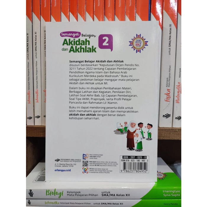 Jual SALE !!! BUKU SEMANGAT BELAJAR AKIDAH DAN AKHLAK KELAS 2 MI KURIKULUM MERDEKA ERLANGGA ...