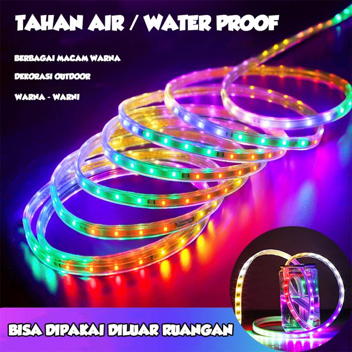 Jual LED STRIP ROLL WARNA WARNI 220V 100 Meter GRATIS 5 SOKET DAN ...