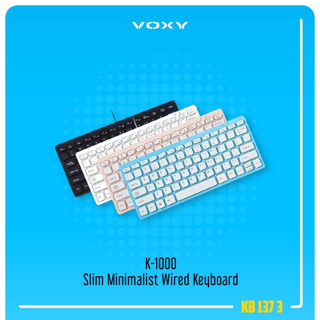 Jual Voxy K-1000 Slim Minimalist Design Wired USB Mini Keyboard ...