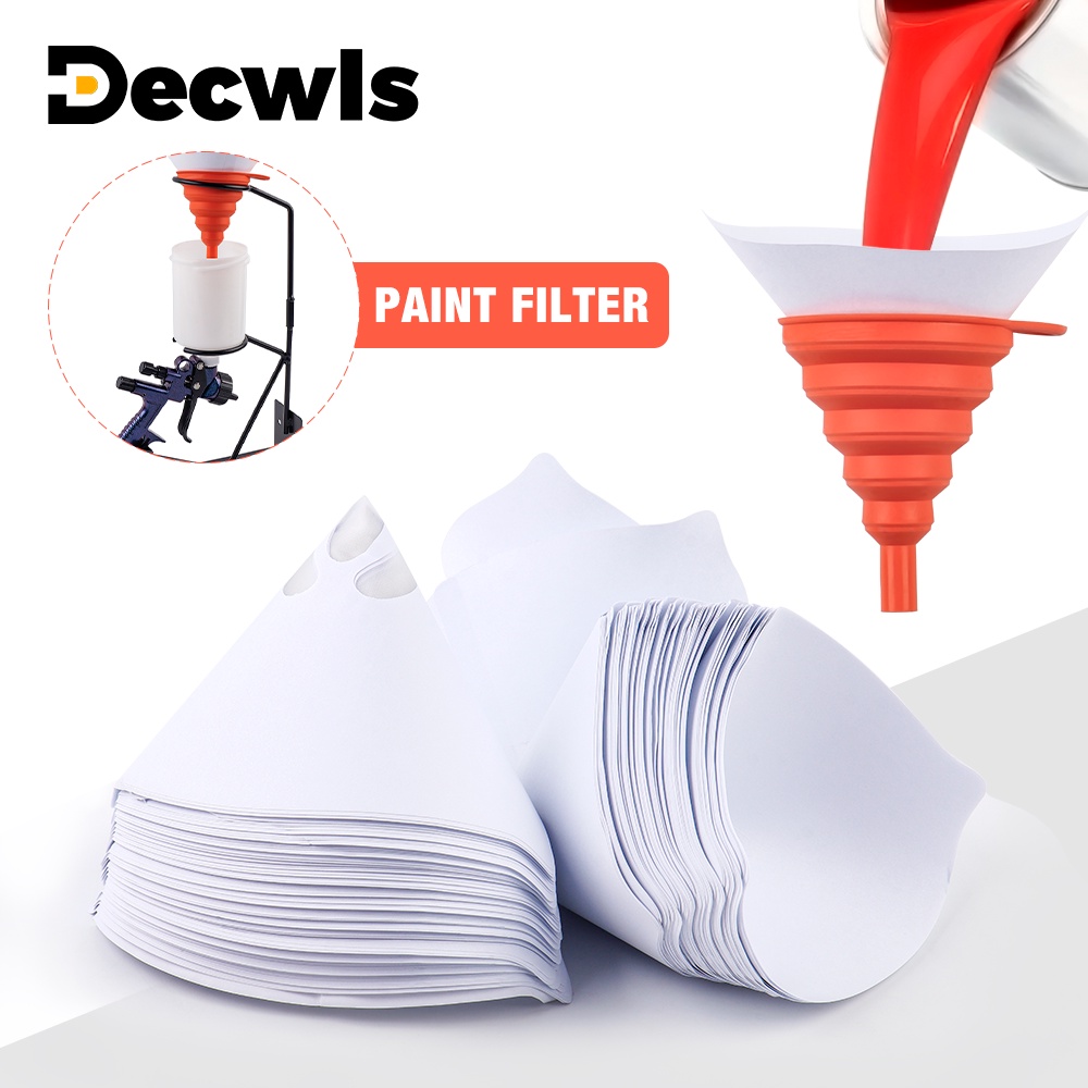 Jual 50/100/200Pcs Paint Paper Funnel,Home Strainer Paper Cone with 1 ...