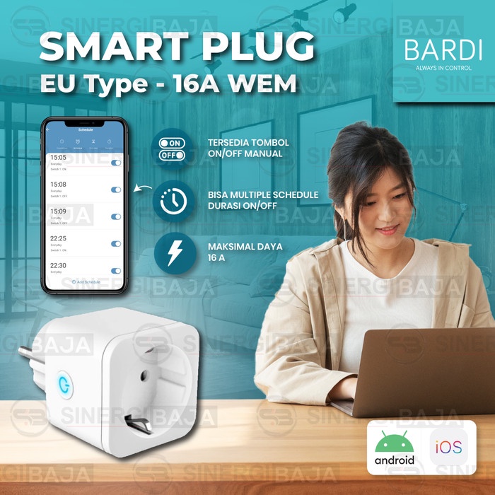Jual BARDi Portable Plug EU Type / Smart Plug / Stop Kontak Pintar ...