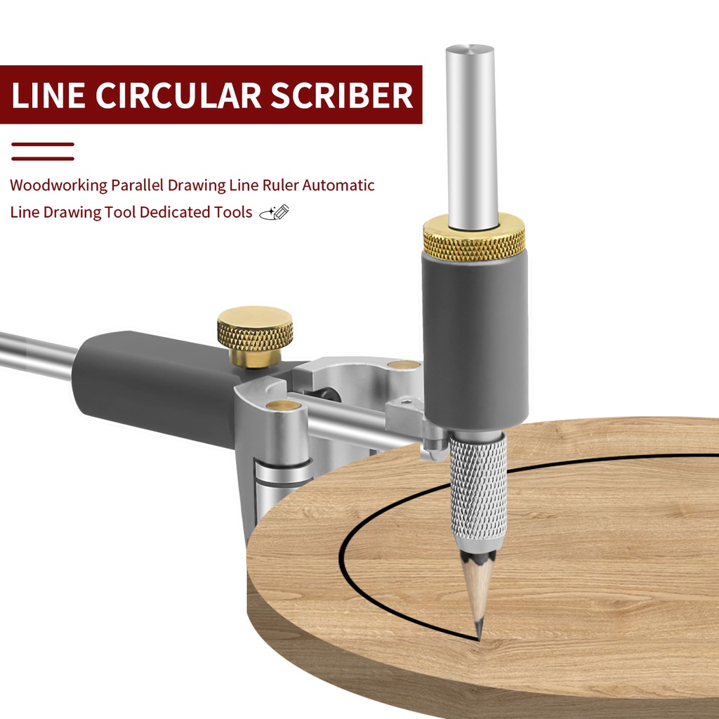 Jual Wood Scribe Tool,Wheel Marking Gauge Adjustable Linear Arc Dual ...