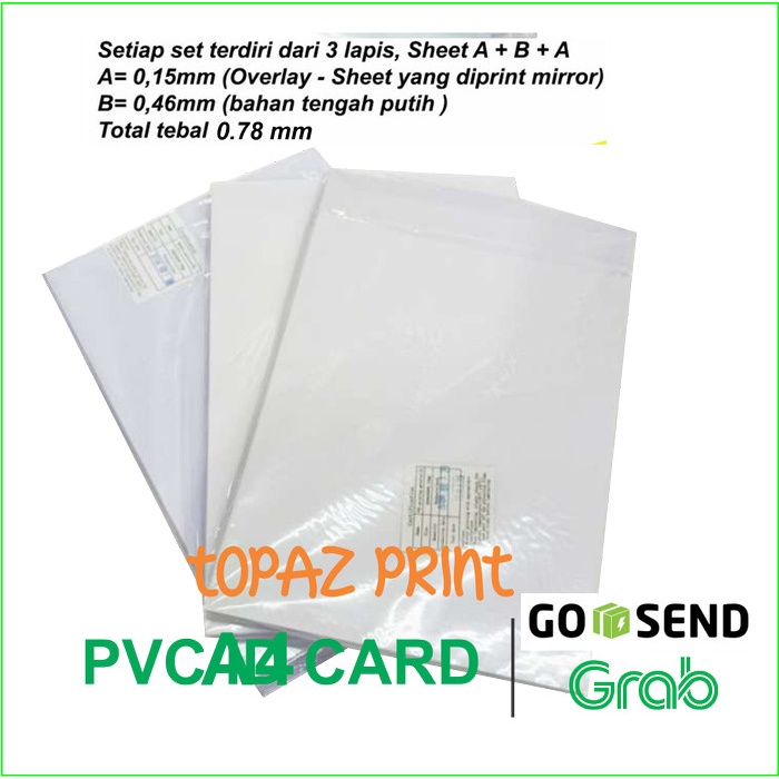 Jual [tmr] - Kertas Pvc Bahan ID Card Instan A4 isi 5 set (50 id Card ...