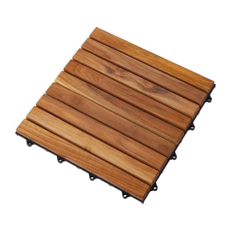 Jual DECKING TILE LANTAI KAYU JATI MOTIF LURUS KECIL UKURAN 30X30 CM ...