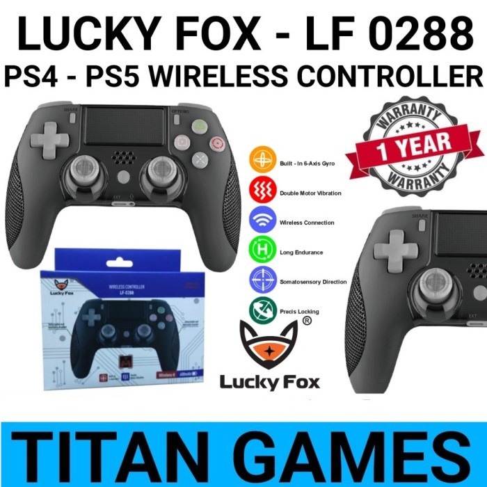 Jual Stik PS4 Stik PS5 Wireless Controller Lucky Fox For PC for PS4 ...