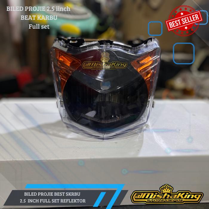 Jual REFLEKTOR BEAT KARBU MODIF SMOKE ORANGE 2 MODE | Shopee Indonesia