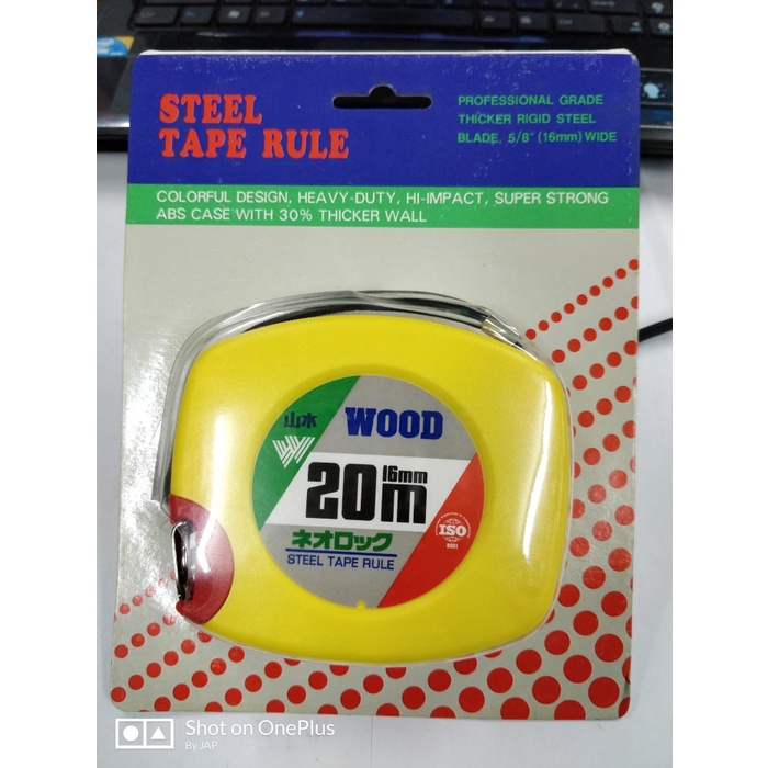 Jual METERAN / ROLL METER BAJA " WOOD " 20 MT | Shopee Indonesia