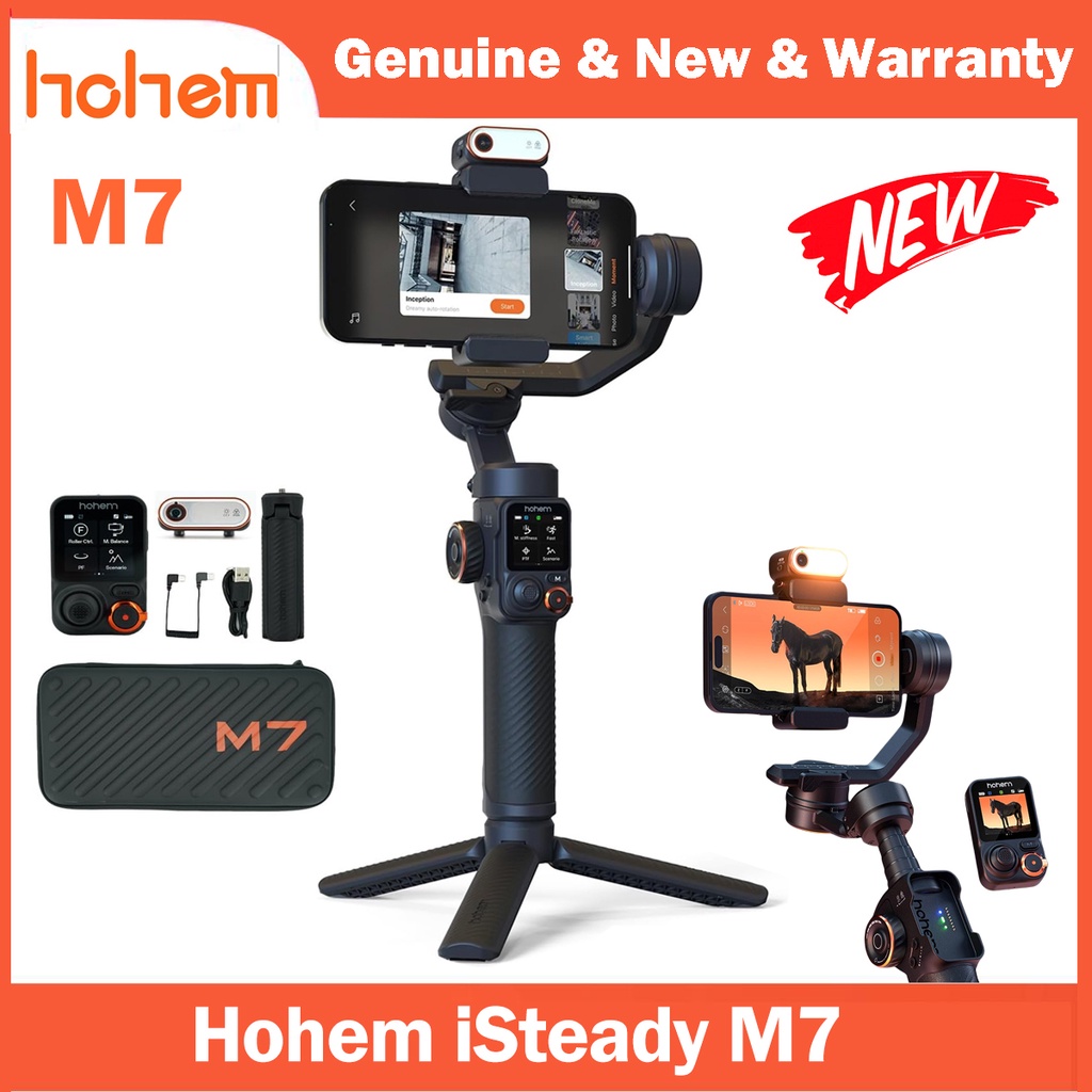 Jual YN Hohem M7 iSteady M7 Smartphone Gimbal AI Tracker, Fill Light, Detachable Control Screen ...