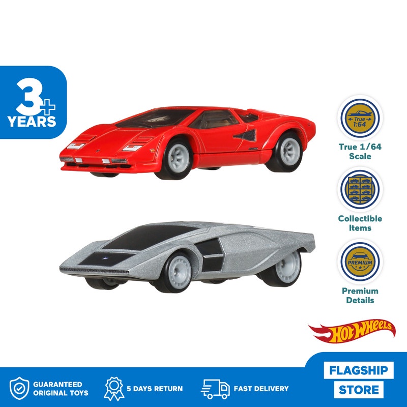 Jual Hot Wheels Premium 2-Pack Lamborghini Countach LP5000 QV & Lancia Stratos Zero - Mainan ...
