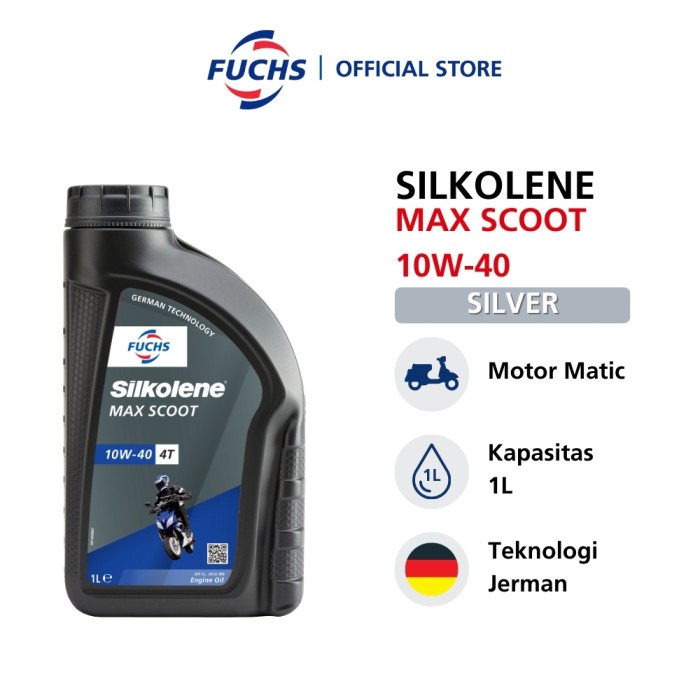 Jual JAYAmart- FUCHS SILKOLENE MAX SCOOT 10W40 Scooter Engine Oil 1L ...