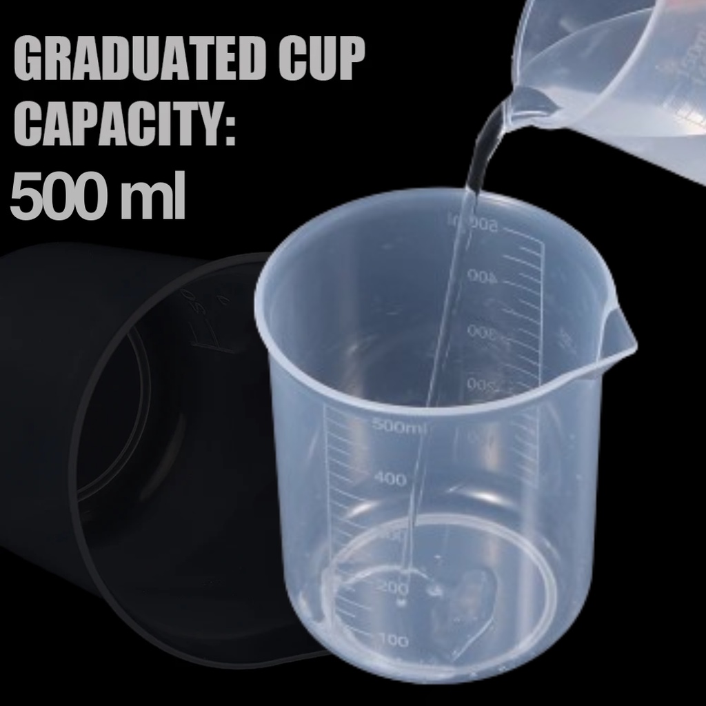 Jual BURSON Gelas Ukur Plastik Dapur Laboratorium Measuring Cup 500ml ...
