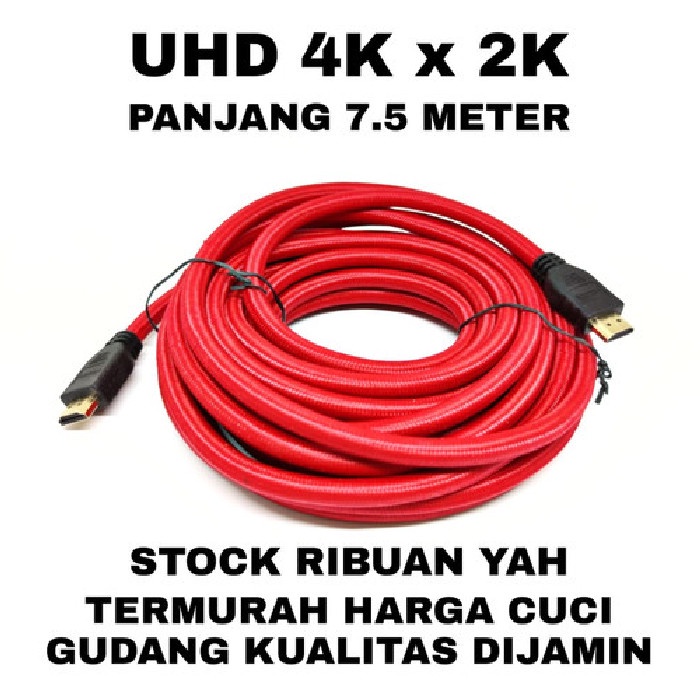 Jual Sku-1160 Kabel Hdmi 7.5M V.2.0 Ultra Hd 4K High Quality Hdmi 7.5 Meter | Shopee Indonesia