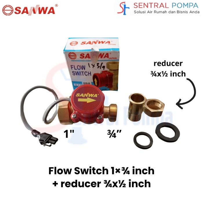 Jual SANWA Flow Switch 1 x 3/4" ; 1 x 1/2" Otomatis Pompa Booster 1x3/4 ...