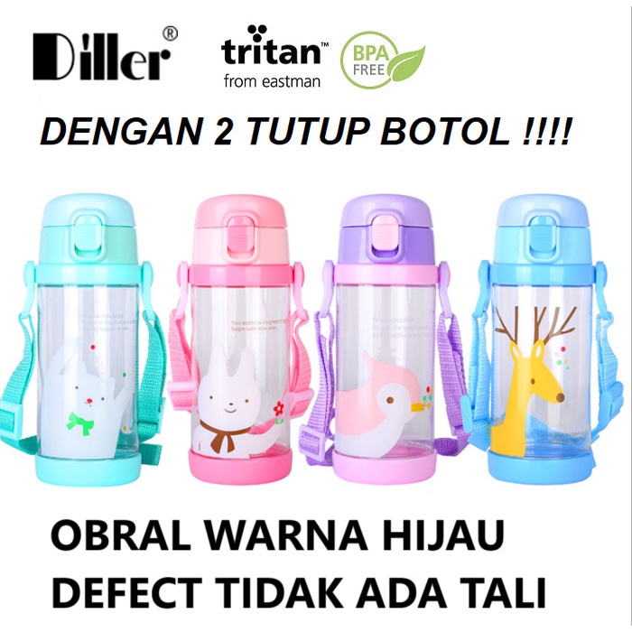 Jual Yuk- BOTOL AIR MINUM ANAK DILLER TRITAN 100% BPA FREE DUAL CAP ...