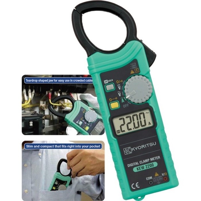 Jual Kyoritsu Kew Snap 2200R AC 1000 digital clamp meter 2200 R true ...