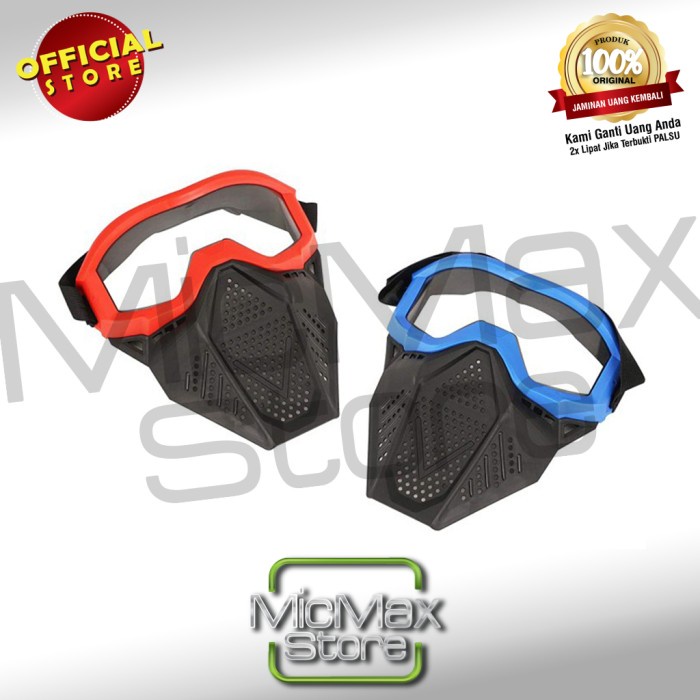 Jual PREMIUM Nerf Rival Tactical Mask Topeng Nerf Red Blue Face Mask ...