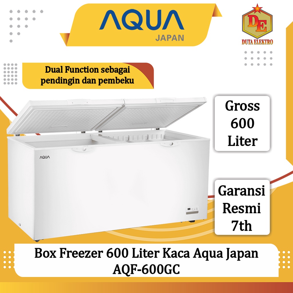 Jual Box Freezer Aqua Japan AQF 600 GC Chest Freezer 600 Liter Kaca ...