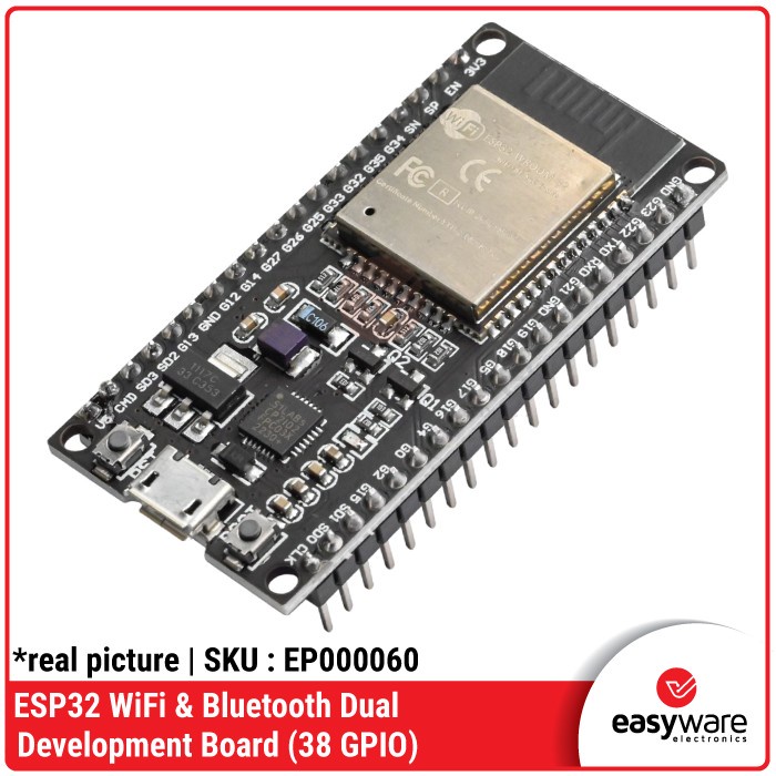 Jual New ESP32 ESP-32S NodeMCU MicroUSB WIFI AND BLUETOOTH MODULE 38P 38 GPIO | Shopee Indonesia
