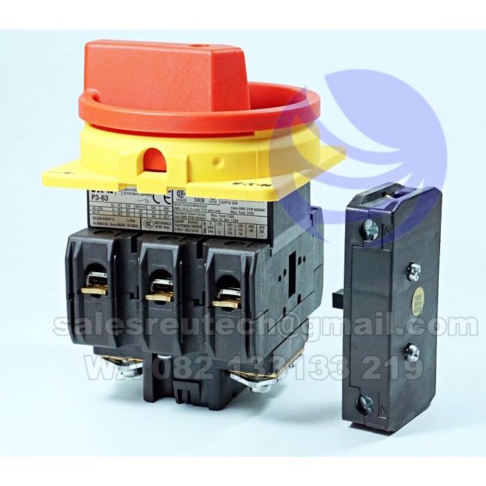 Jual Eaton P3-63/EA/SVB/N Moeller Main Switch 63A 3Pole + N | Shopee Indonesia