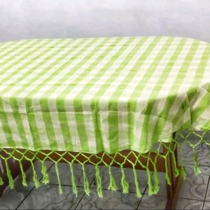Jual New- taplak meja makan oval lonjong motif kotak kotak untuk 4-6 ...