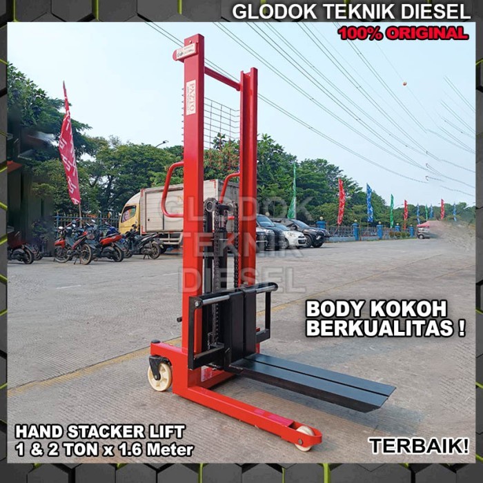 Jual Hand Stacker Lift Manual 2 Ton x 1.6 Meter Alat Angkat Barang ...