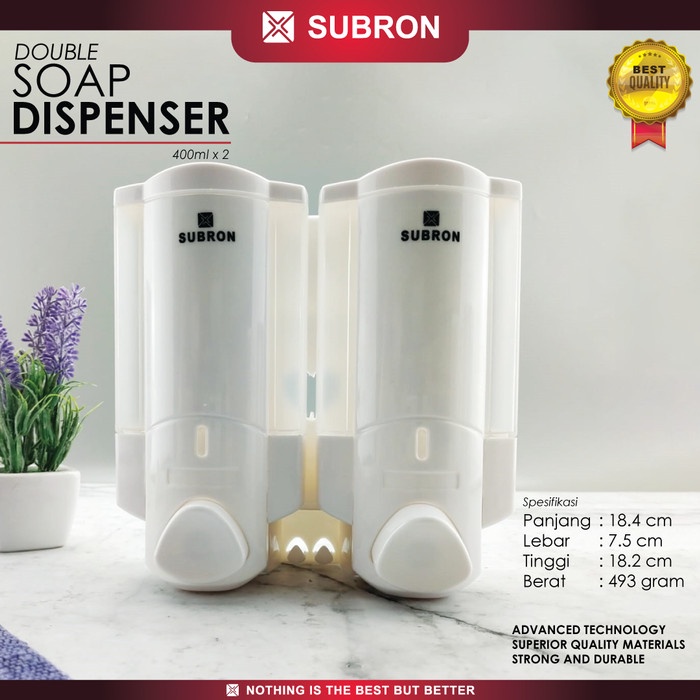 Jual PREMIUM SUBRON Soap Dispenser Single Tempat Sabun Cair Tebal 400ml ...