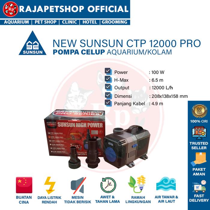 Jual NEW SUNSUN CTP 10000/12000/14000/16000/18000/20000 PRO Pompa Celup Kolam Aquarium | Shopee ...