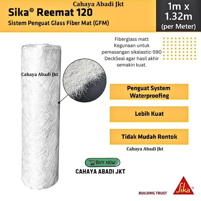 Jual Sika Reemat 120 Serat Fiber Waterproofing Fiberglass matt 1 x 1 ...