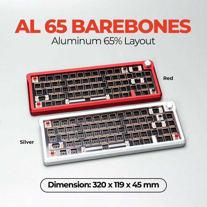 Jual [Expert] AL65 - Wired Barebone 65% Aluminium Hotswappable ...