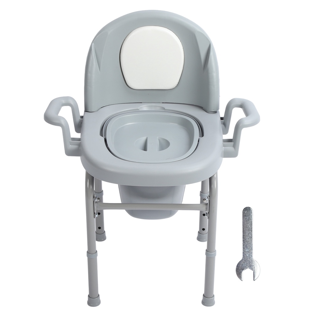 Jual New Commode Chair for Toilet Armrests 3 Levels Height Adjustable ...