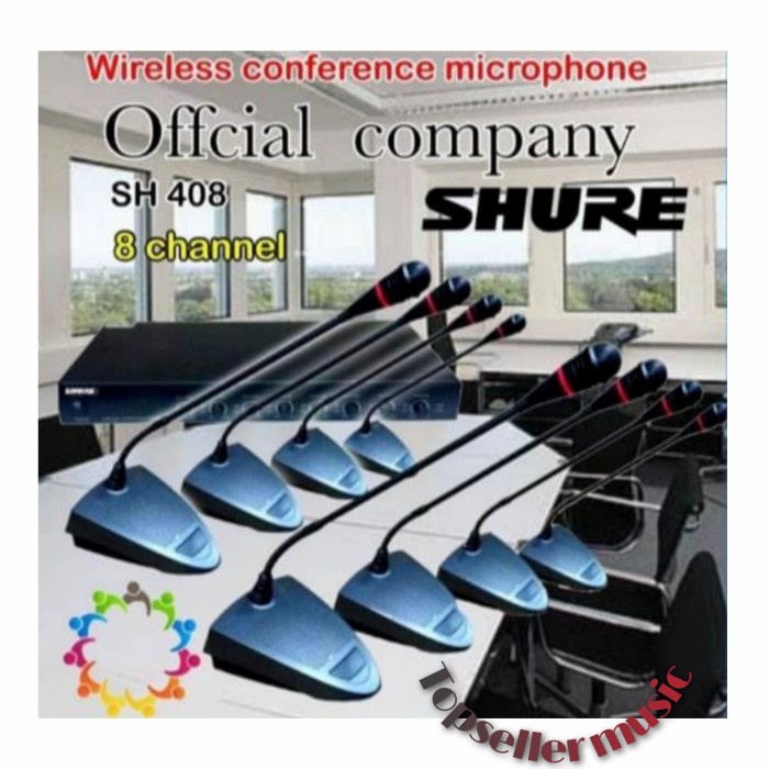 Jual MIC CONFERENCE PODIUM SHURE SH408 WIRELESS MIC SHURE SH 408 MIC ...