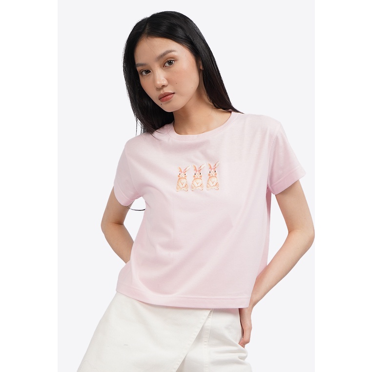Jual COLORBOX Short Sleeve Loose Graphic T-Shirt Lt. Pink | Shopee ...