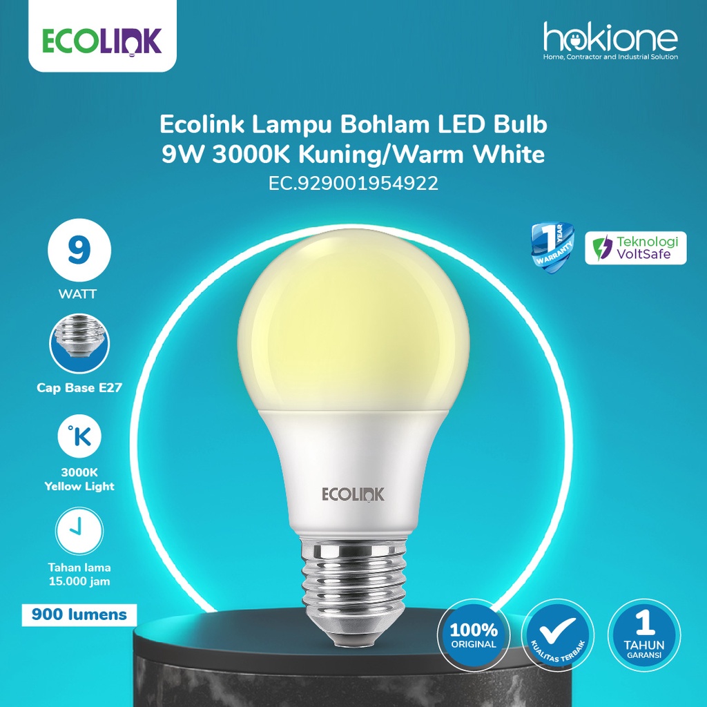 Jual Ecolink Lampu Bohlam LED Bulb 9W 3000K Kuning/Warm White | Shopee ...